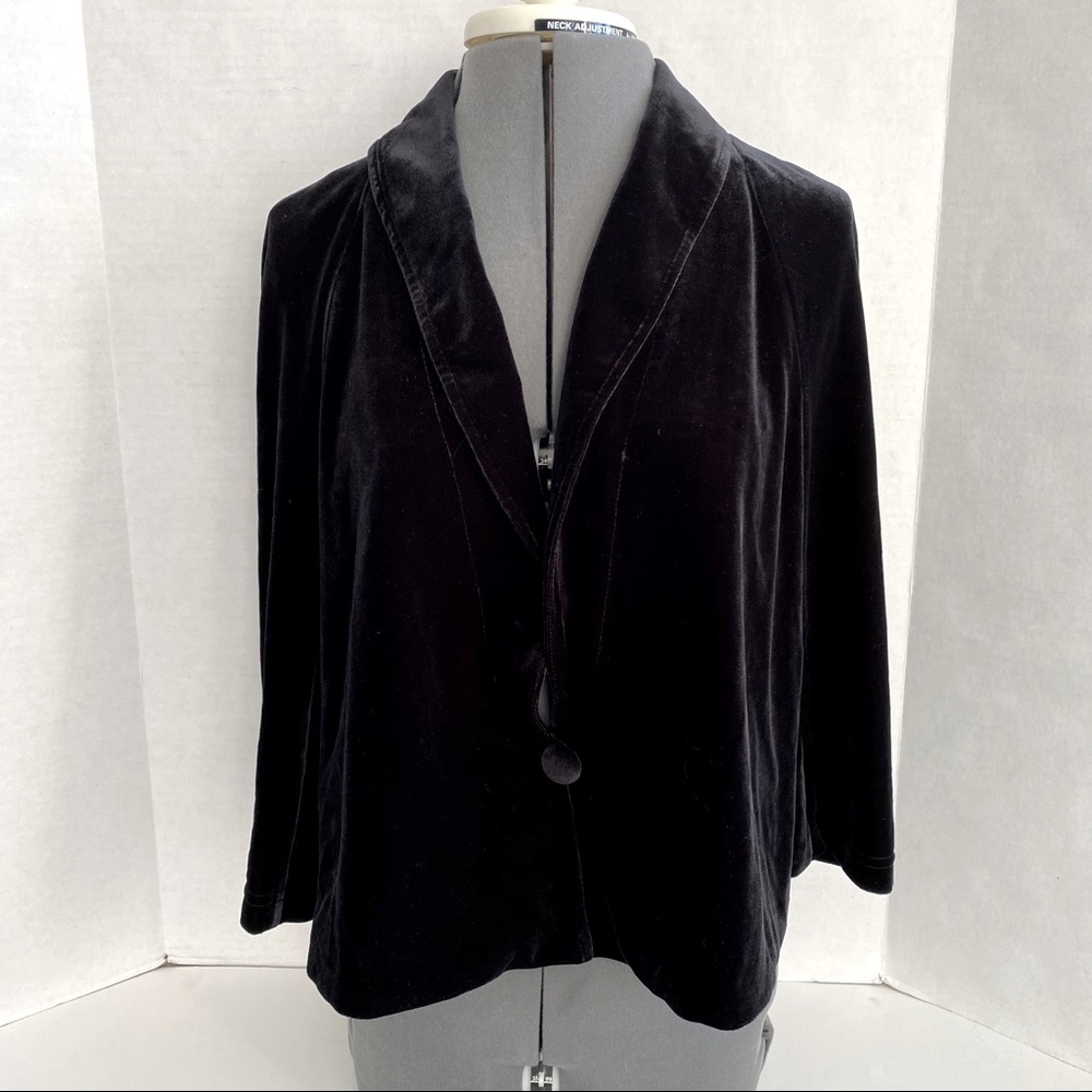 Joseph Ribkoff Black Velour Velvet Topper Cape S/M - Gem